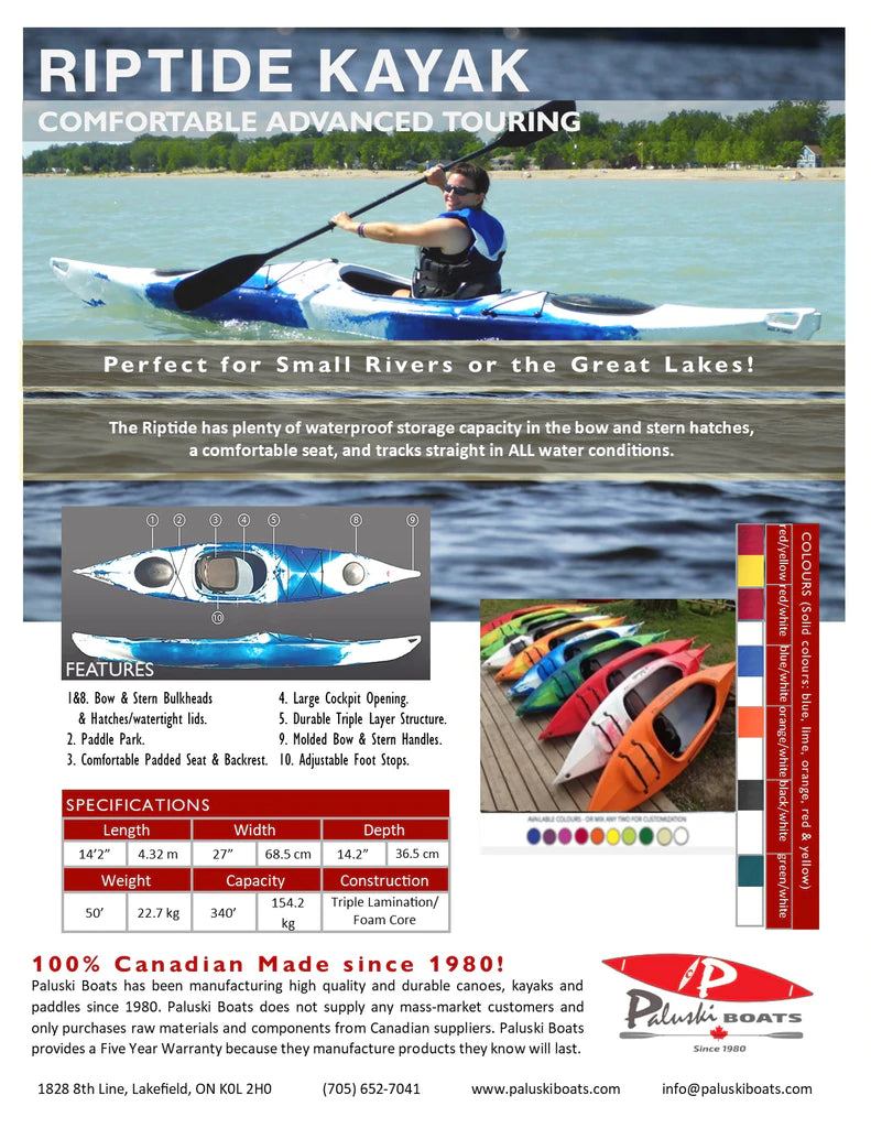 Kayak | 14'2" Riptide Kayak | Paluski Boats – Adventure Outfitters